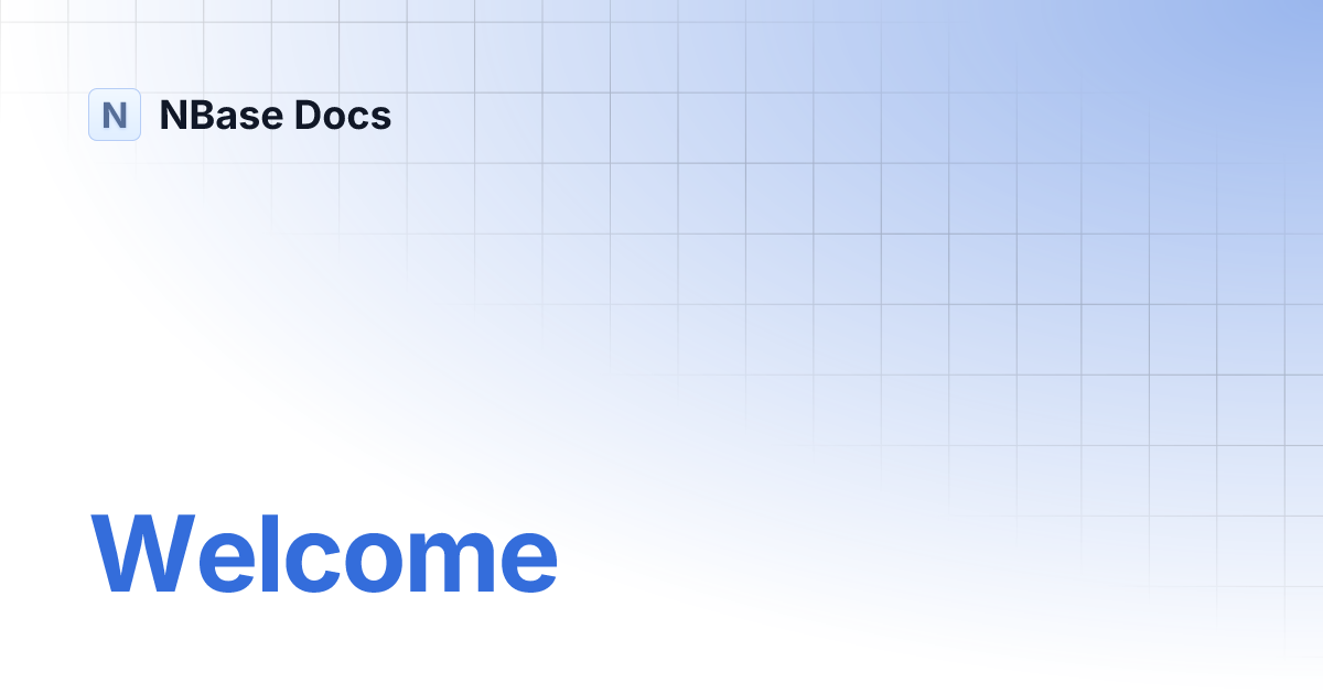 Welcome | NBase Docs